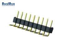 China 9P Plastic 90 Degree PCB Header Connector Brass PBT Au Over Ni for sale