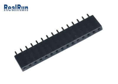 China PA6T Dip PCB Female Header Connector 15P 2.54mm Pitch Straight For VCD for sale