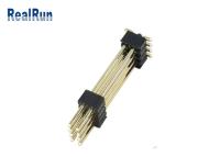 China Dual Layer Pin Header Connector DC500V Horizontal SMT PA6T for sale