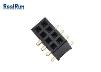China 500VAC PA6T Female Header SMT Connector 2*4p Gold 1u