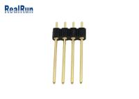China 2.54mm Round Female Pin Header 4 Pin Gold Plated H3.0 Straight PCB Dip Solder for sale