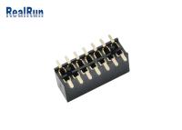 China Dual Row 14Pin Board To Board Female Header PA6T 1.27 Mm SMD Header With Post for sale