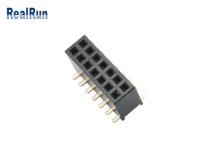 China Dual Row 14Pin Board To Board Female Header PA6T 1.27 Mm SMD Header With Post for sale