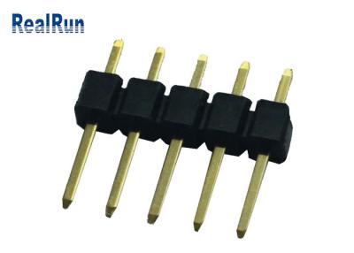 China PCB Pin Header Connector 2.54 mm Pitch Brass Contact Solder Termination for sale