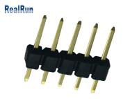 China PCB Pin Header Connector 2.54 mm Pitch Brass Contact Solder Termination for sale