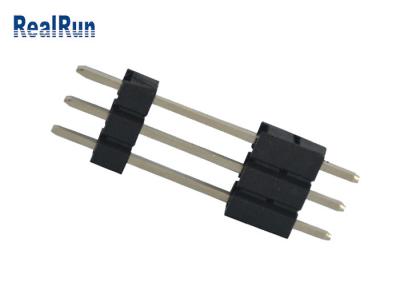 China PA6T Brass PCB Pin Header 3 Pin 3A 180 Degree Straight Single Row Header Connector for sale