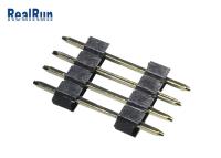 China PCB 2.54 Mm Pin Header PA6T Black Straight 4P Dual Row Pin Header for sale