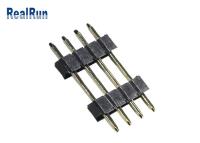 China PCB 2.54 Mm Pin Header PA6T Black Straight 4P Dual Row Pin Header for sale