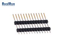 China PCB 2.54 Pin Header Dual Plastic Dip Type 13 Position Single Row Gold Plated for sale