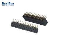 China Right Angle Type Female Pin Header Connector ISO9001 PA6T Dual Row 30 Position for sale