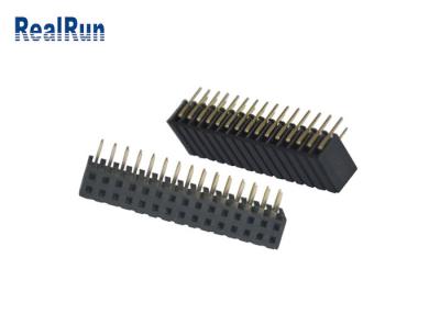 China Right Angle Type Female Pin Header Connector ISO9001 PA6T Dual Row 30 Position for sale