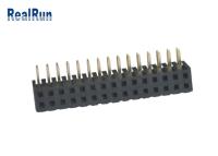 China Right Angle Type Female Pin Header Connector ISO9001 PA6T Dual Row 30 Position for sale