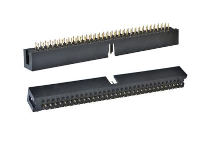 China PA6T Black Straight Box Header Connector H9.0 Gold Flash PCB 2X32P Male Header for sale