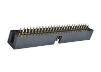 China Dual Row 50P Gold Stamping Box Header Connector Brass Straight Wire To Board Conenctor for sale
