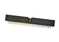 China Dual Row 50P Gold Stamping Box Header Connector Brass Straight Wire To Board Conenctor for sale
