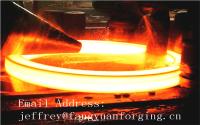 China C50 AISI1050 Carbon Steel Forged Ring Hot Rolled Cylinder Forged Disc / Pipe for sale