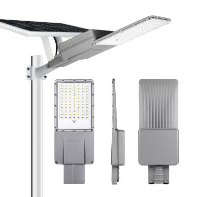 China Aluminum Solar Powered LED Street Light 100W 200W 300W IP65 with Motion Sensor and 7-Day Rainy Backup for sale