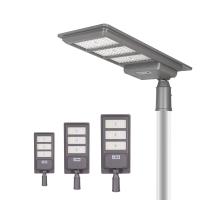China IP65 All In One Solar LED Street Light 34000lm Monocrystalline Panel PC Lens for sale