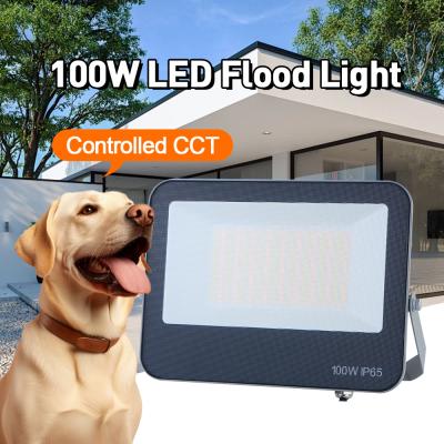 China Outdoor LED Flood Light 3CCT 3000K 4000K 6500K Adjustable Color Temperature IP65 Waterproof 10W-300W for sale