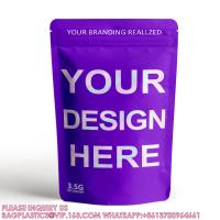 China Custom Printed 3.5g Black Mylar Bag with Ziplock Aluminum Foil Smell Proof Stand Up Pouch for sale