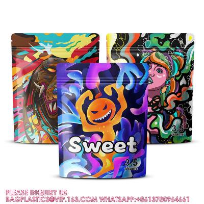 China Customized Smell Proof Mylar Bag 7g 14g Reusable Matte Aluminum Foil Stand Up Pouch with Ziplock for sale