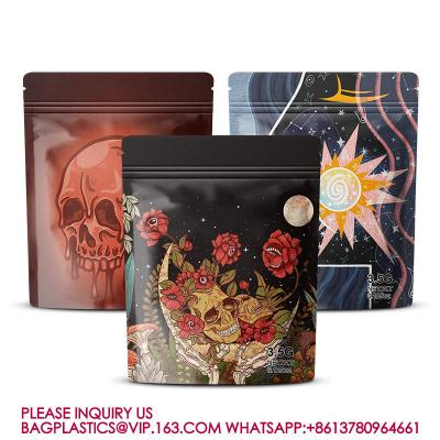 China Custom Logo Smell Proof Mylar Bag 3.5g 28g Stand Up Pouch with Zipper Reusable for sale