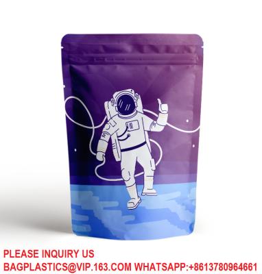 China Custom Printed Aluminized Foil Stand Up Pouch 7mil Smell Proof Mylar Ziplock Bags with Tear Notch for sale
