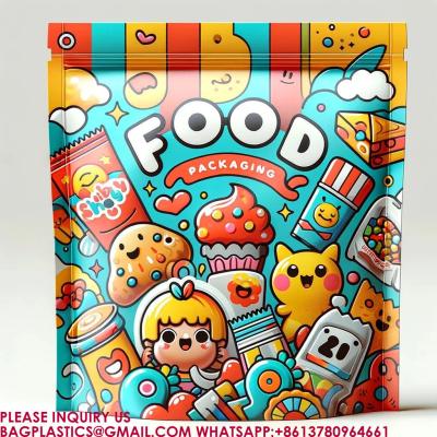 China Custom Resealable Stand Up Pouches 3 Mil Thick Aluminum Foil Zipper Bags for Dried Fruit Snacks for sale