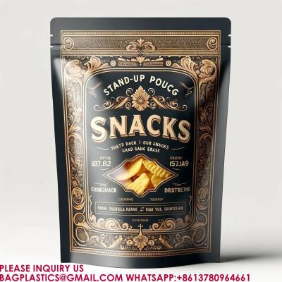 China Custom Stand Up Pouch with Zipper Resealable Aluminum Foil Food Packaging 3 MIL Thick for sale