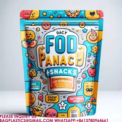 China Biodegradable Stand Up Pouch with Zip Seal Lock Custom Size Food Packaging Bags for sale