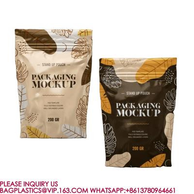 China Eco Reusable Stand Up Foil Pouch with Zipper Lock for Snack Nut Storage 300g for sale