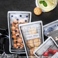 China Custom Biodegradable Stand Up Zipper Bag with Window for Snack Nut Candy Food Packaging Eco Friendly 7 Mil for sale