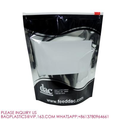 China Custom Slider Zipper Mylar Stand Up Pet Food Bags 1kg to 20kg Reclosable Packaging for sale