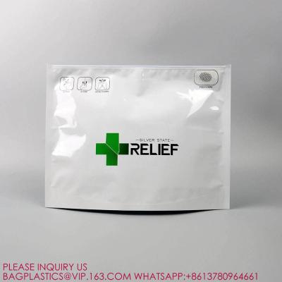 China Tamper Evident Pinch And Slide Exit Matte Mylar Bags, Smell Proof, Pouch Exit Packages for sale