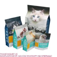 China Resealable Aluminum Foil Pouch 5kg 10kg Cat Food Packaging Flat Bottom Pet Ziplock Bag 7mil for sale