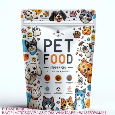 China Custom Printed Stand Up Zipper Pouch 5kg 10kg Aluminum Foil Pet Food Bag for sale