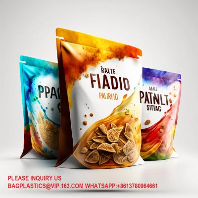 China Resealable Laser Film Stand Up Pouch with Zipper Flat Bottom 500g Protein Powder Packaging for sale
