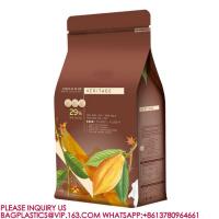 China Custom Flat Bottom Ziplock Bags 100g Smell Proof Kraft Paper Coffee Bean Packaging Biodegradable PLA for sale