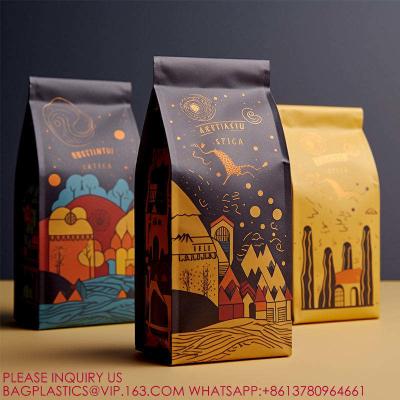 China Custom Printed 1lb Coffee Bag Matte Stand Up Gusset Aluminum Foil Zipper Pouch 15 Thread Thickness for sale