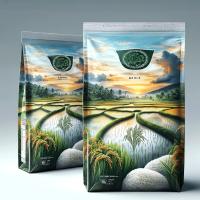 China Custom Flat Bottom Rice Packaging Bags 1kg 2kg 5kg 10kg Kraft Paper with Zipper for sale
