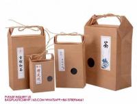 China 2 Ply Kraft Paper Bag with String Tie Handle for Rice Flour Tea Leaves Seed Packaging 1kg 5kg for sale
