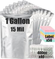China Custom Silver Aluminum Foil Mylar Ziplock Bags for Food Packaging 1 Gallon 5 Gallon for sale