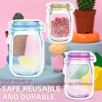 China Reusable PE Zipper Food Storage Bags 4 Sizes 150ml to 1000ml Airtight Leak Proof Snack Pouches for sale