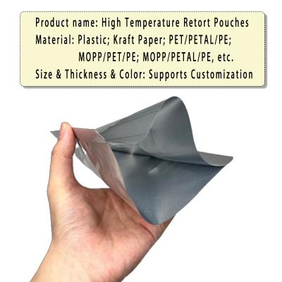 China Custom Retort Pouch Aluminum Foil Mylar Bag 3 Side Seal Stand Up for Food Storage 10,000pcs MOQ for sale