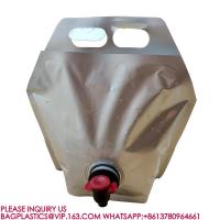 China Custom 1L to 5L Stand Up Wine Foil Bag in Box Aseptic Dispenser with Butterfly Valve for sale