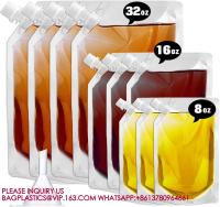China Custom 1L to 5L Stand Up Liquid Pouch with Spout BPA Free Plastic Beverage Bag Tamper Evident Cap for sale