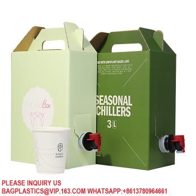 China Custom Bag in Box 3L Kraft Eco Friendly Liquid Packaging with Spout for Wine Juice for sale