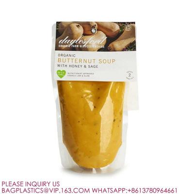 China Resealable Stand Up Pouch 250g Microwave Freezer Safe Liquid Soup Sauce Storage Bag for sale