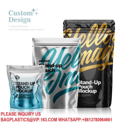 China Custom Printed Aluminum Foil Mylar Stand Up Zipper Pouch Food Grade 250g 500g 1000g for sale