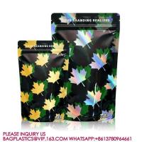 China Custom Printed Mylar Stand Up Pouch Resealable Zip Lock Smell Proof 14g 28g Packaging Bags for sale